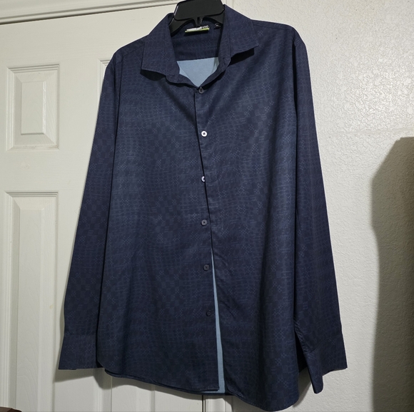 Murano | Shirts | Murano Longsleeve Dark Blue Dress Shirt Slim Fit ...